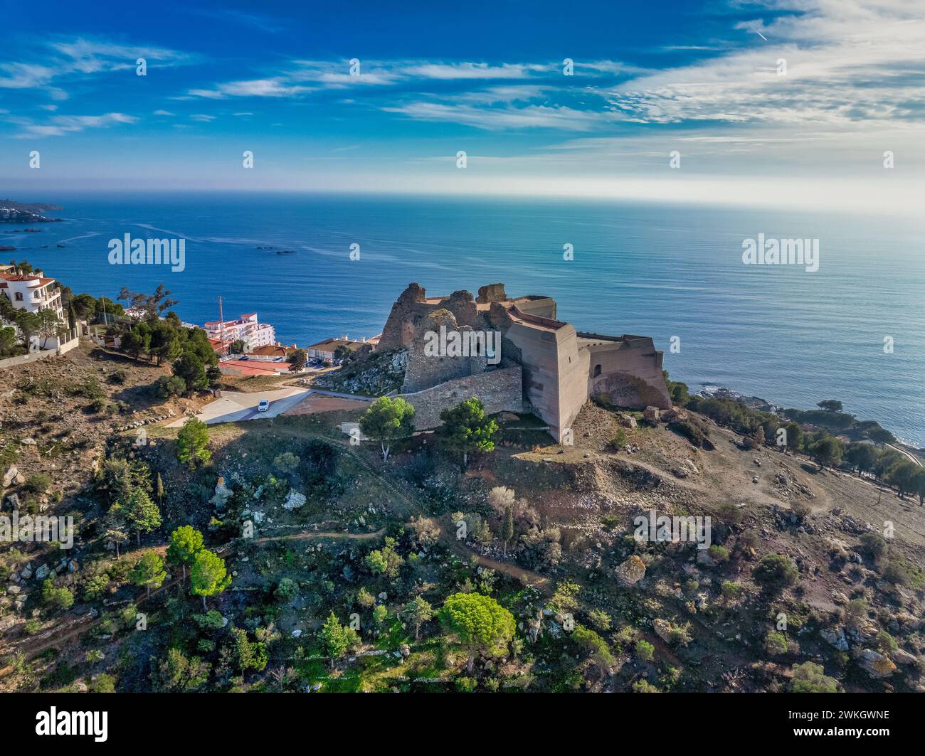 Aerial view of Trinity Fort fortified gun platform protecting the Bay ...