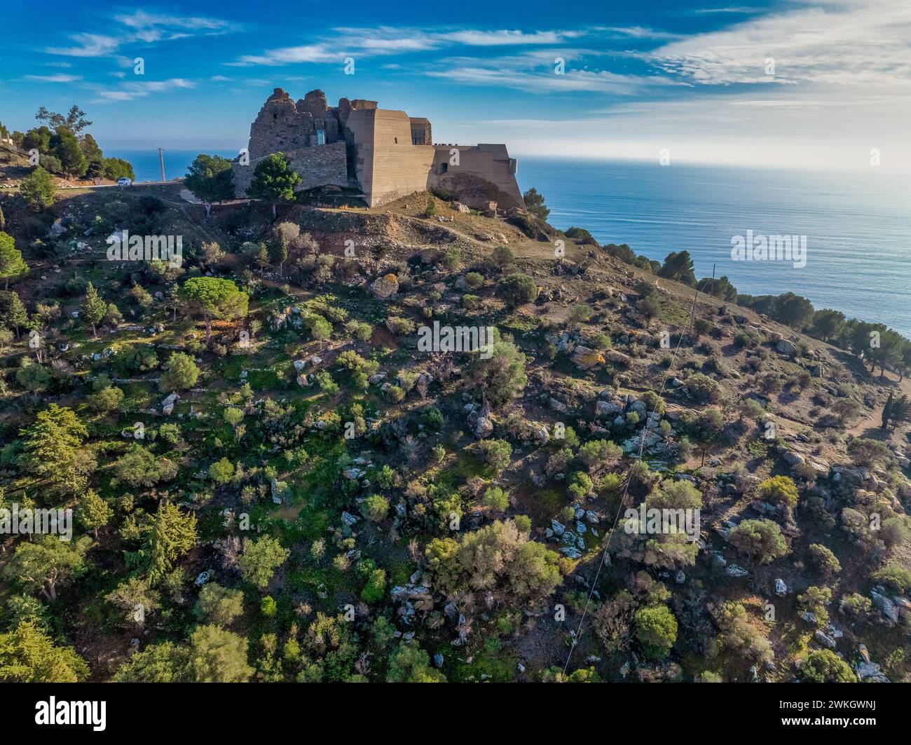 Aerial view of Trinity Fort fortified gun platform protecting the Bay ...
