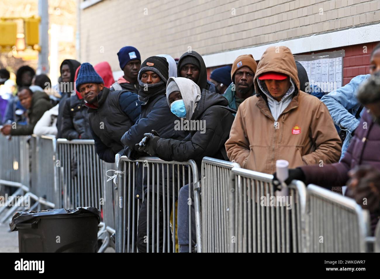 New York, New York, USA. 20th Feb, 2024. Migrants that have been sent ...