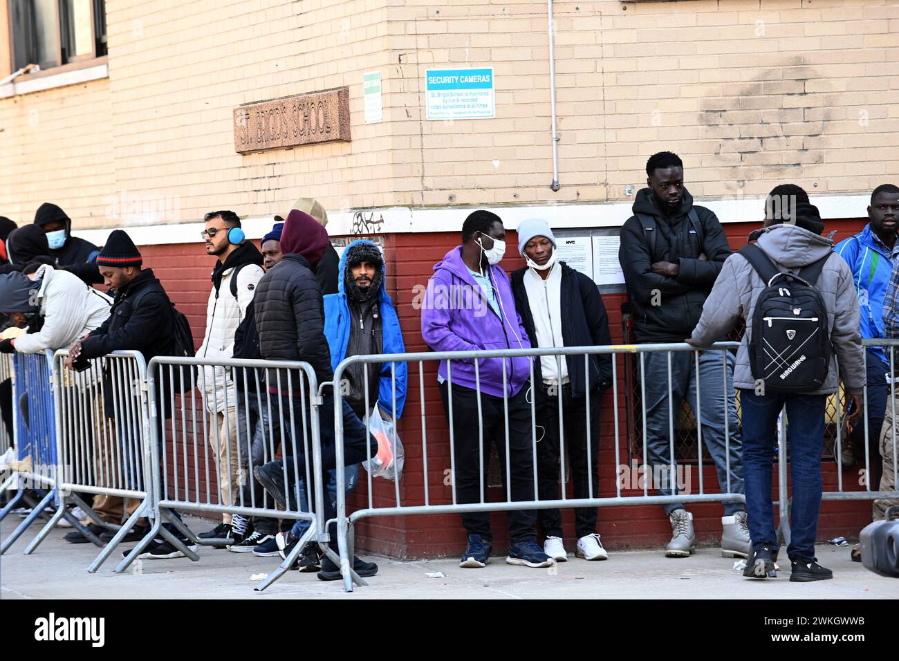 New York, New York, USA. 20th Feb, 2024. Migrants that have been sent ...