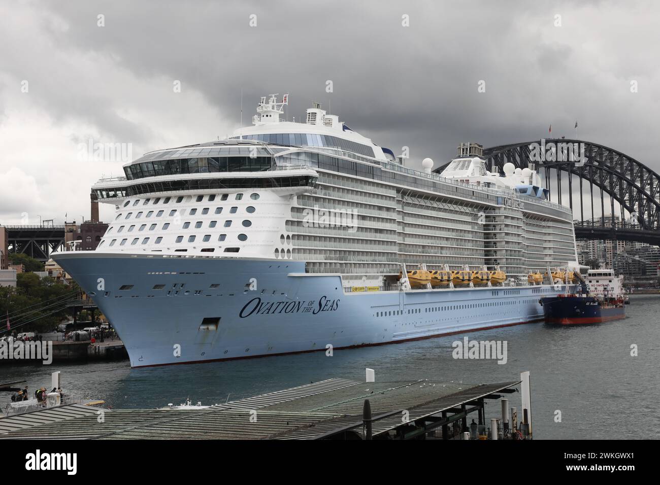 Sydney, Australia. 21st February 2024. Ovation of the Seas cruise ship ...