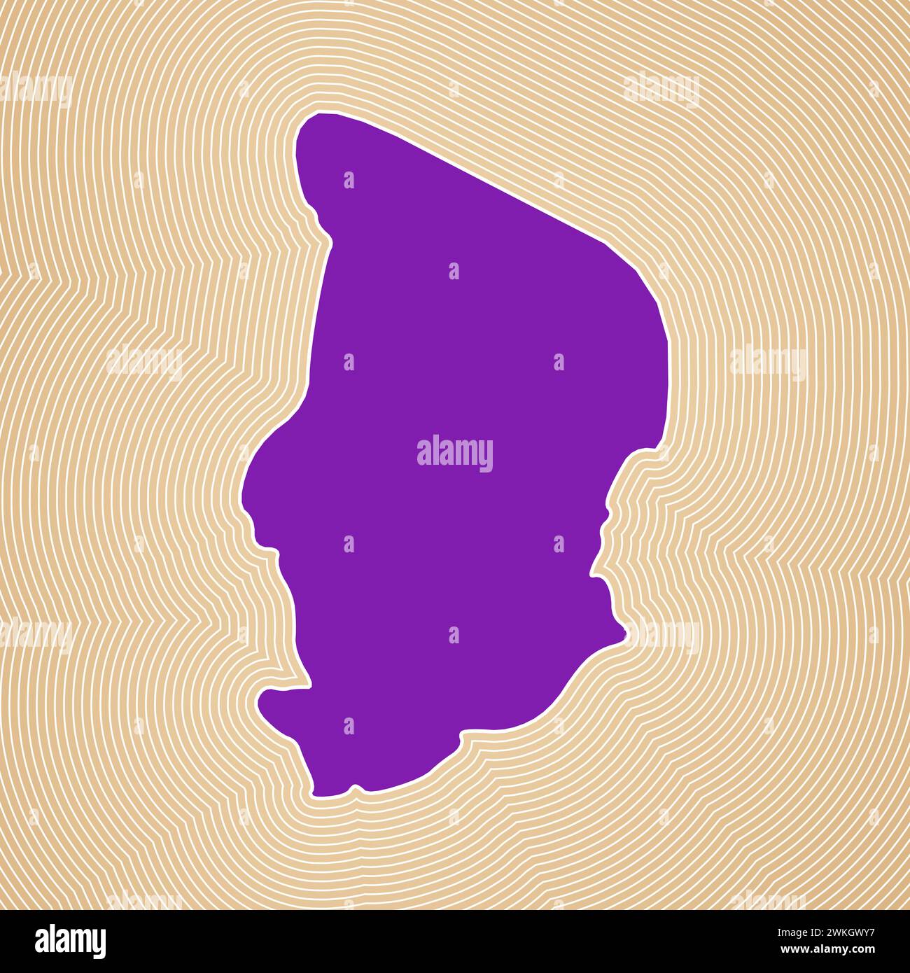 Chad map icon. Country shape on radiant striped gradient background ...
