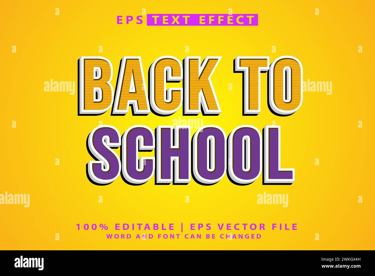 back to school background editable text effect Stock Vector Image & Art ...