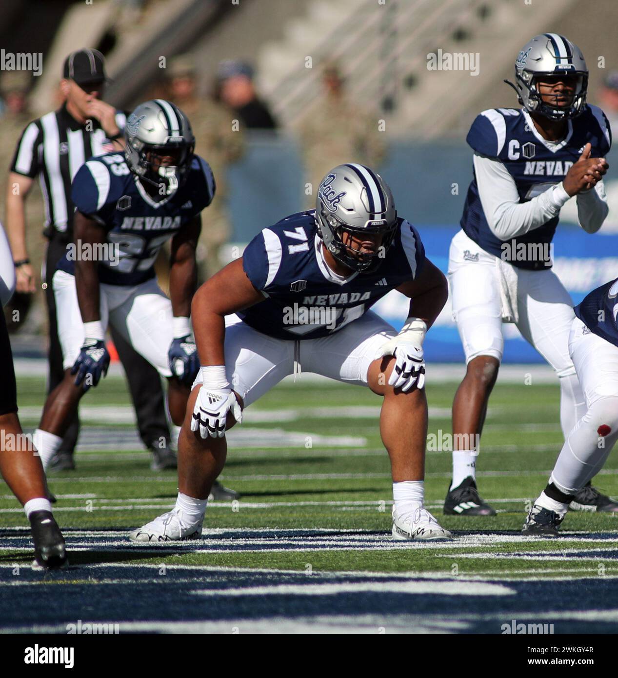 November 4, 2023 - Nevada Wolf Pack offensive lineman Josiah Timoteo ...