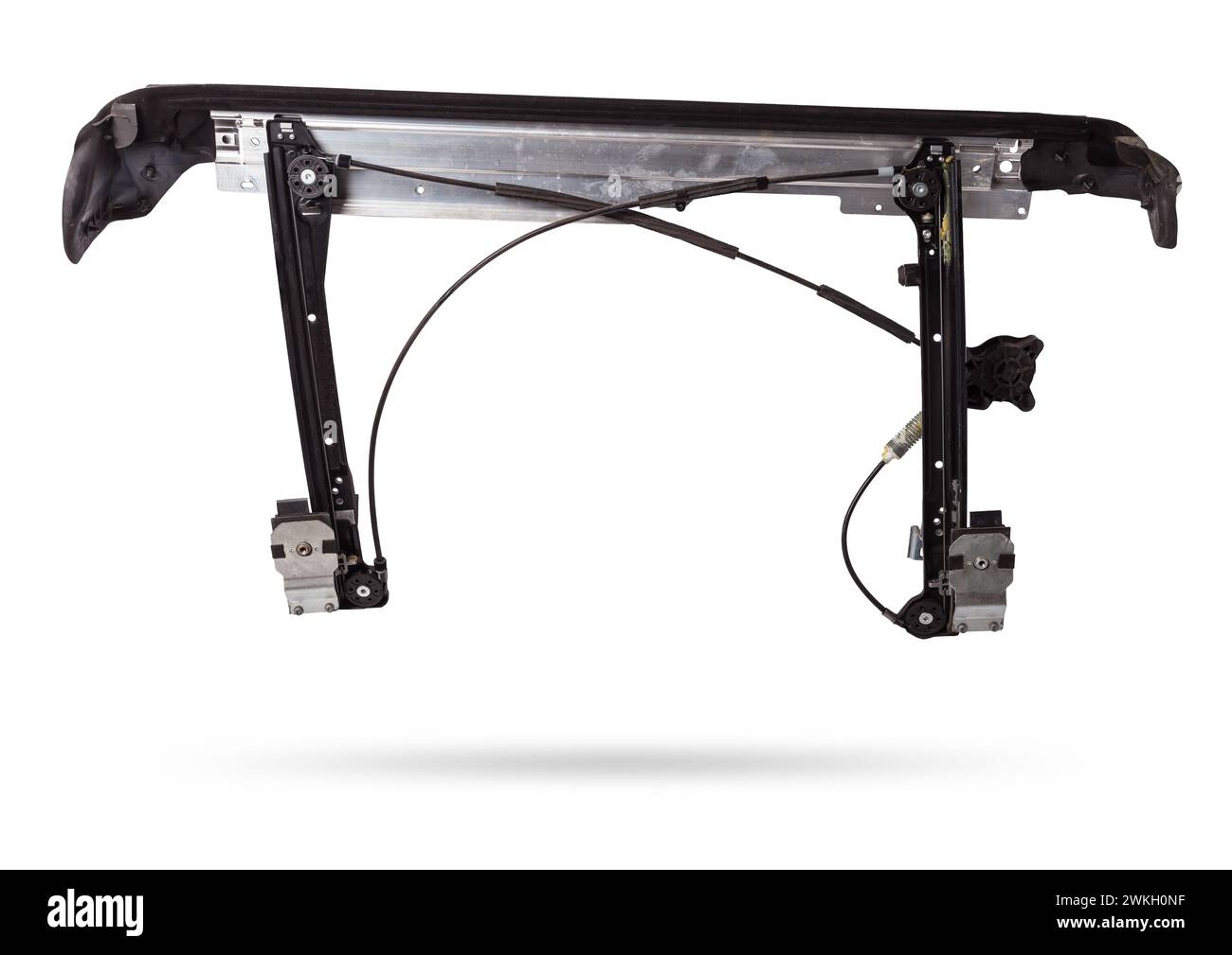 Electric window mechanism motor for a car on a white isolated ...
