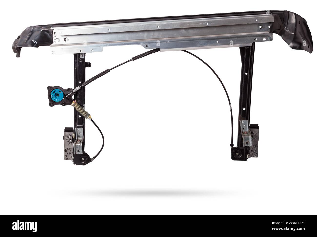 Electric window mechanism motor for a car on a white isolated ...
