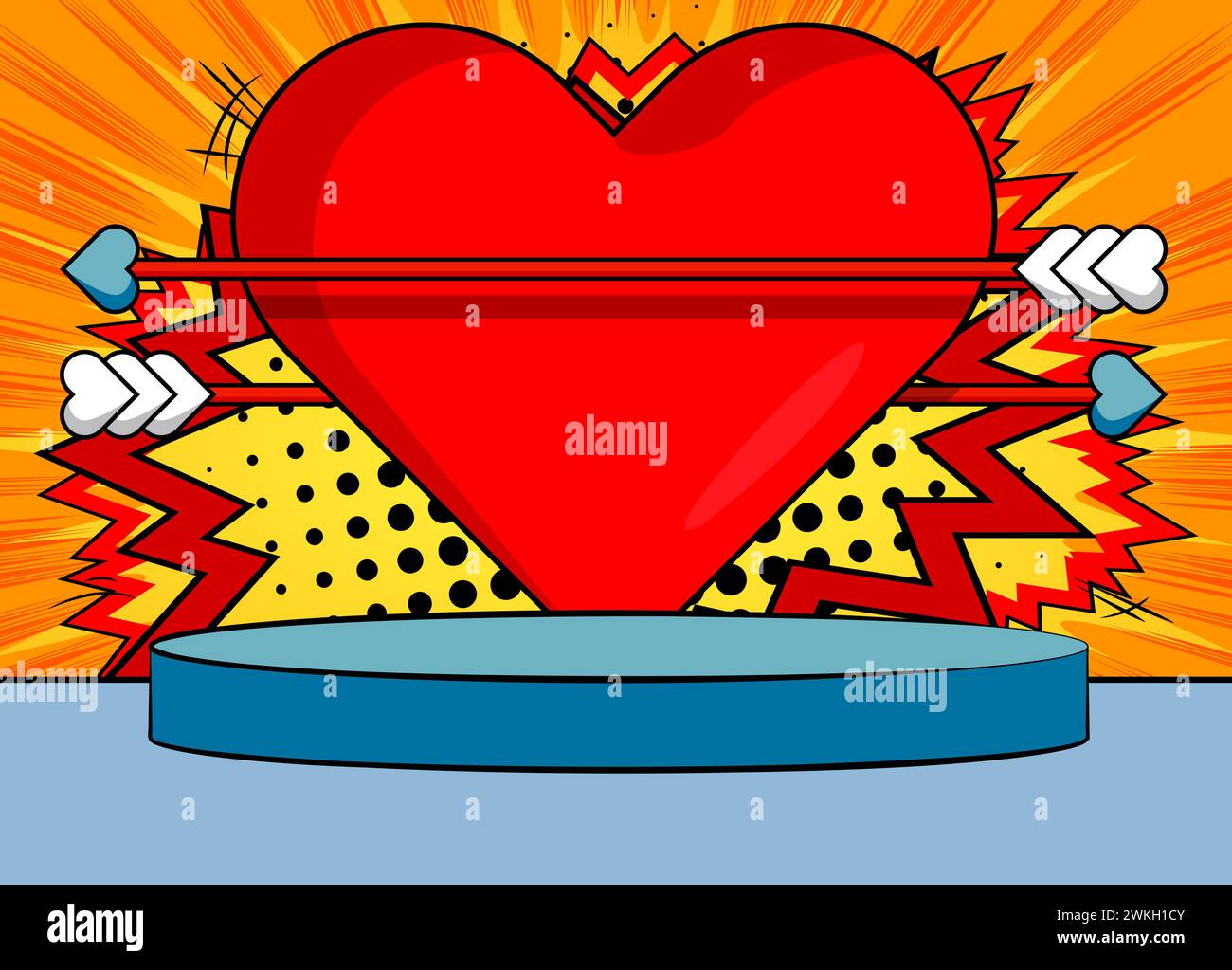 Comic Book Product podium stage for mockup presentation with Arrow ...