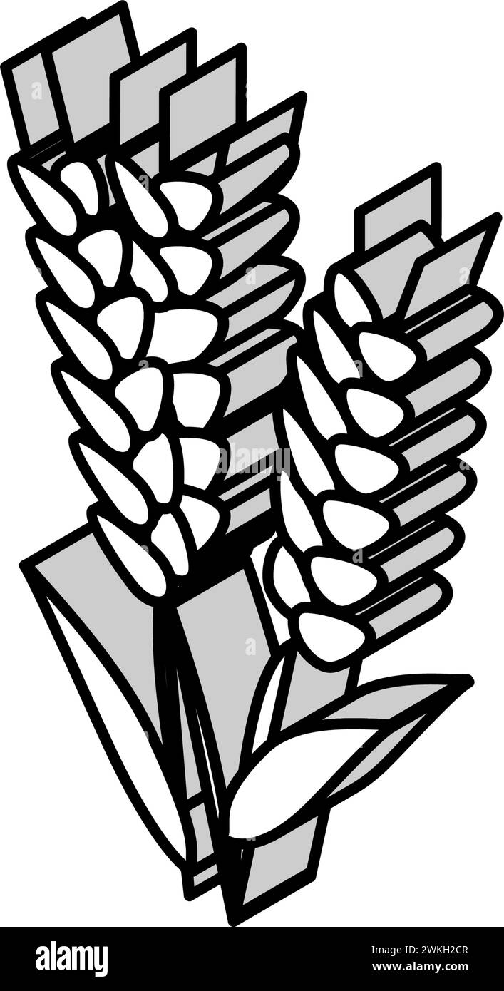 ear barley harvest isometric icon vector illustration Stock Vector ...