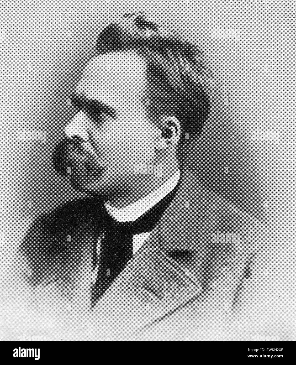 Friedrich Nietzsche, German philosopher, illustration Stock Photo - Alamy