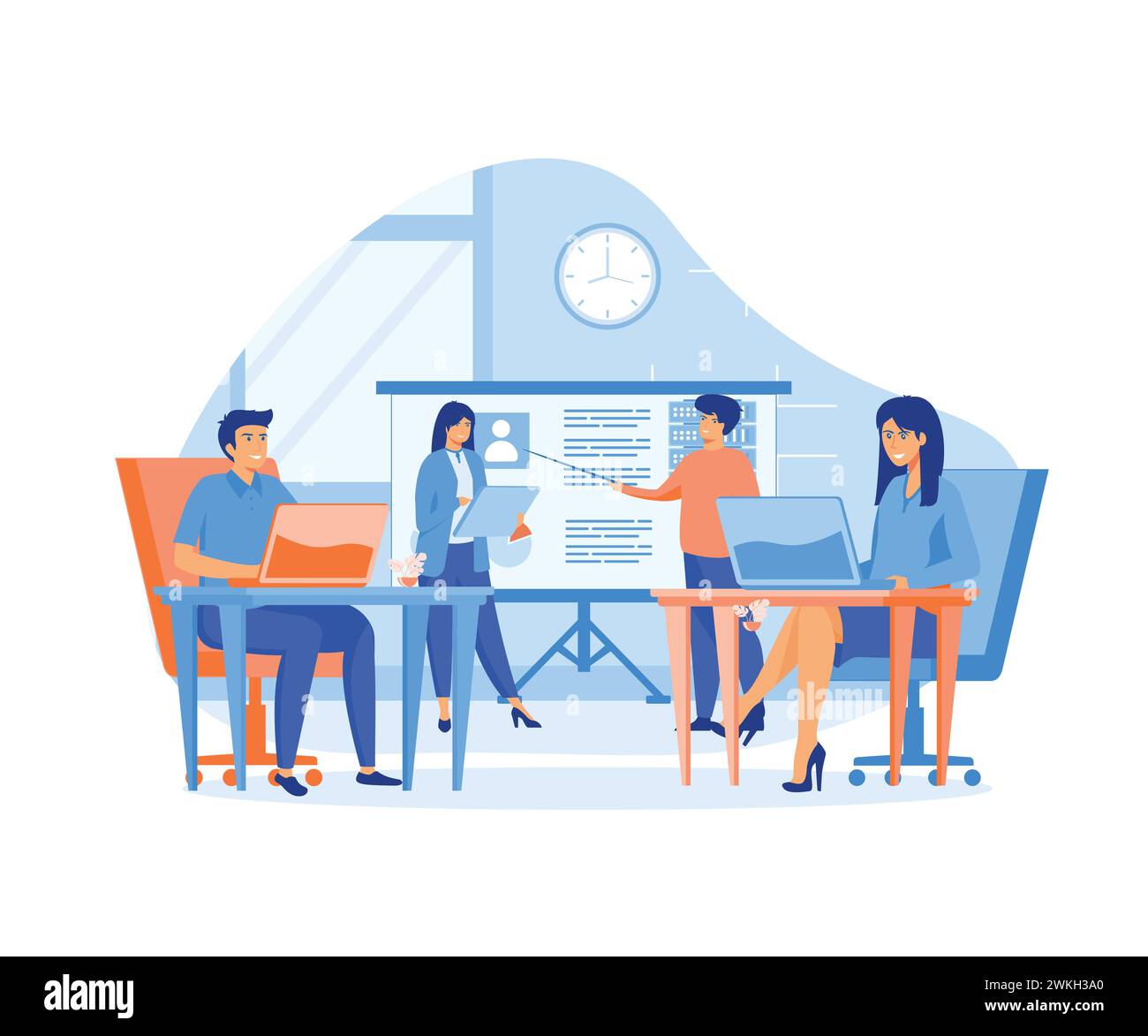 People working in the office. Team project, brainstorm, teamwork ...