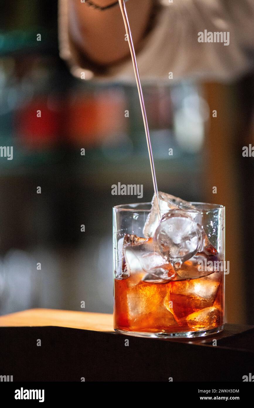 Negroni cocktail, classic Italian drink, invented in Florence, Tuscany ...