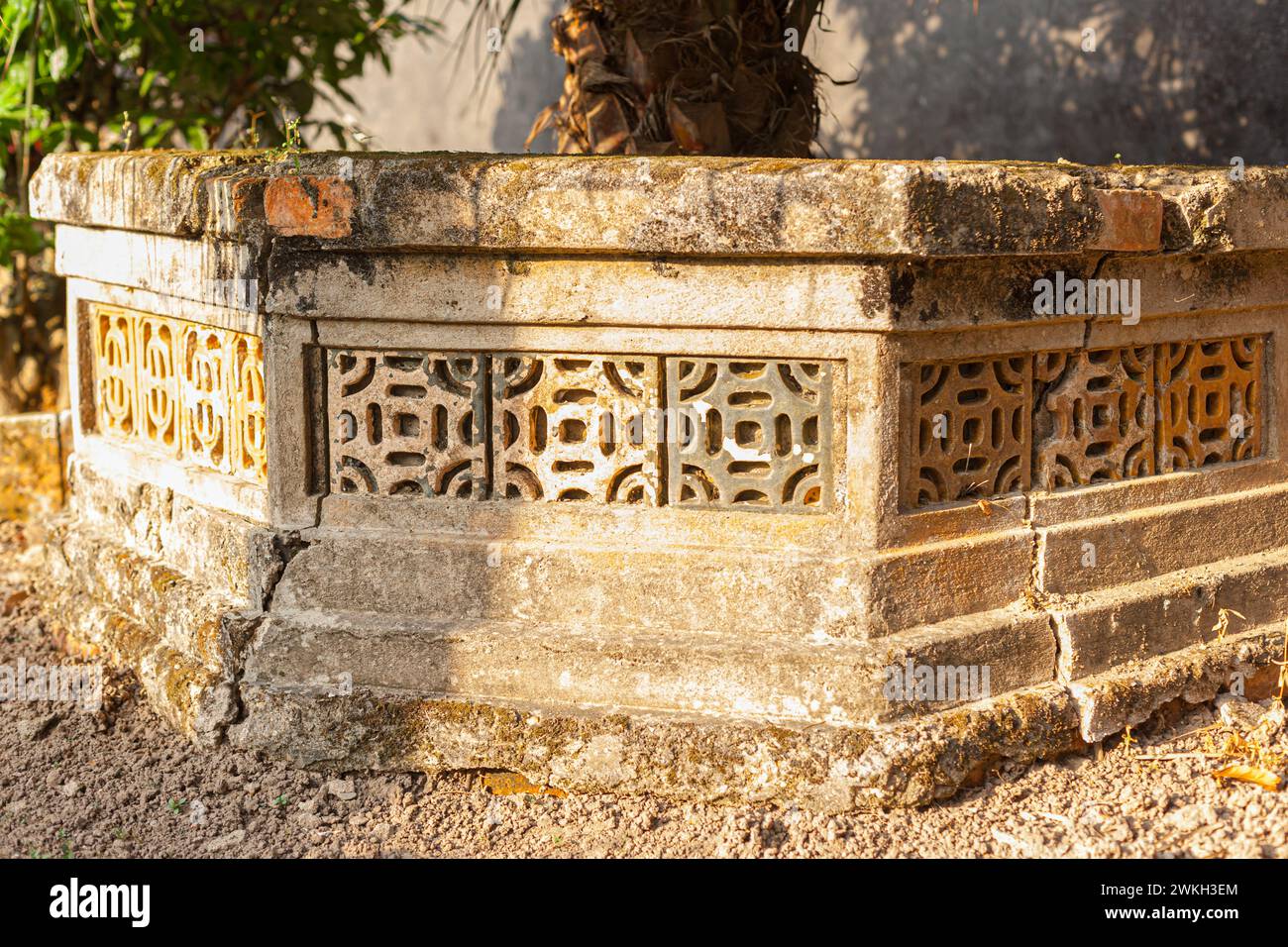 Photograph of traditional Vietnamese ventilation block pattern on an ...