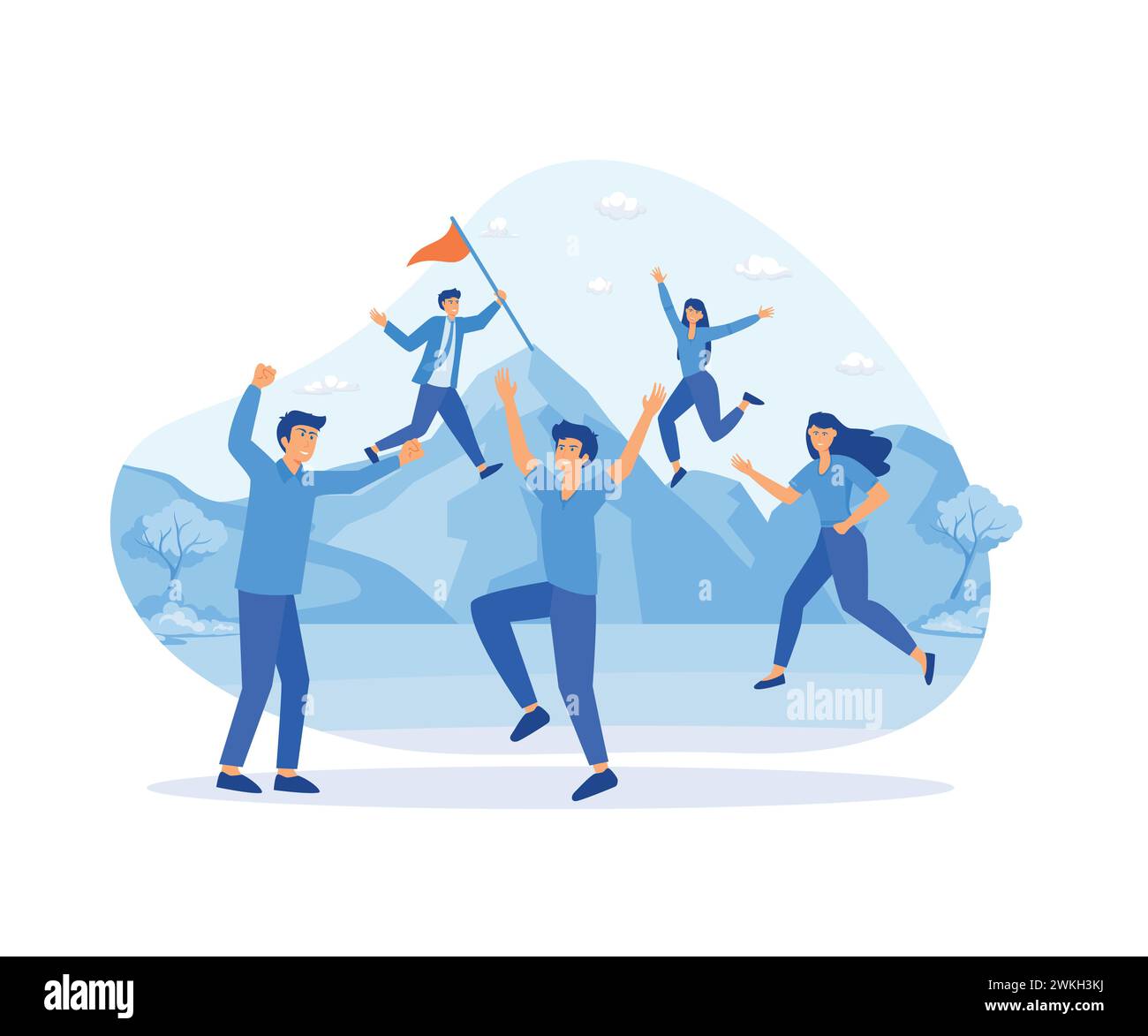 Leader shows the way Stock Vector Images - Alamy