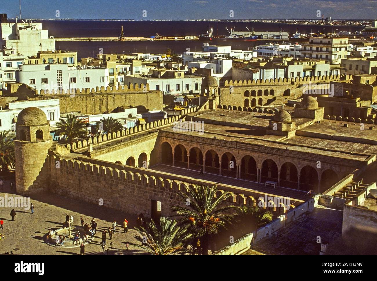 Sousse, Tunisia. Looking down over the Great Mosque from the watch ...