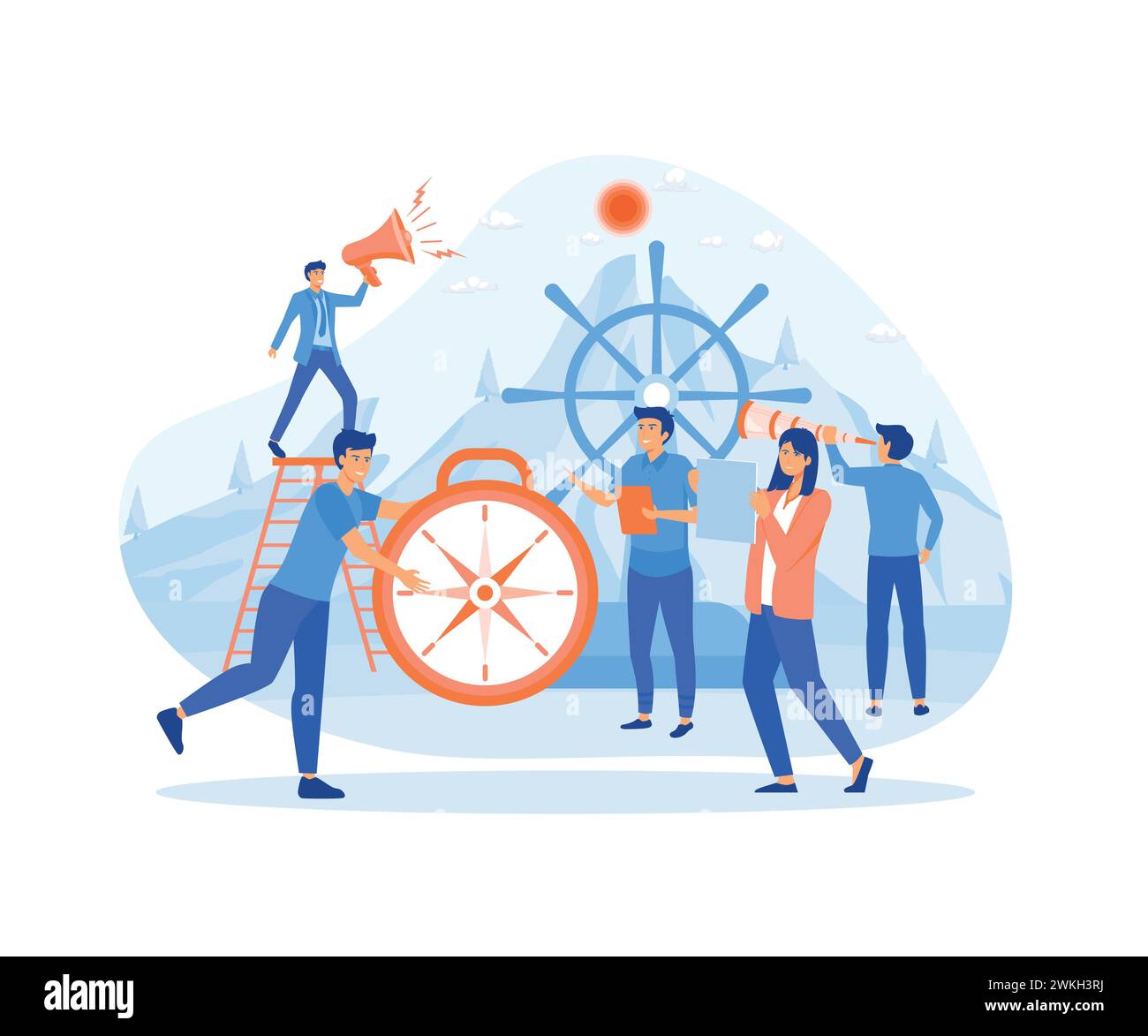 Leadership qualities in a creative team, direction on a successful path ...