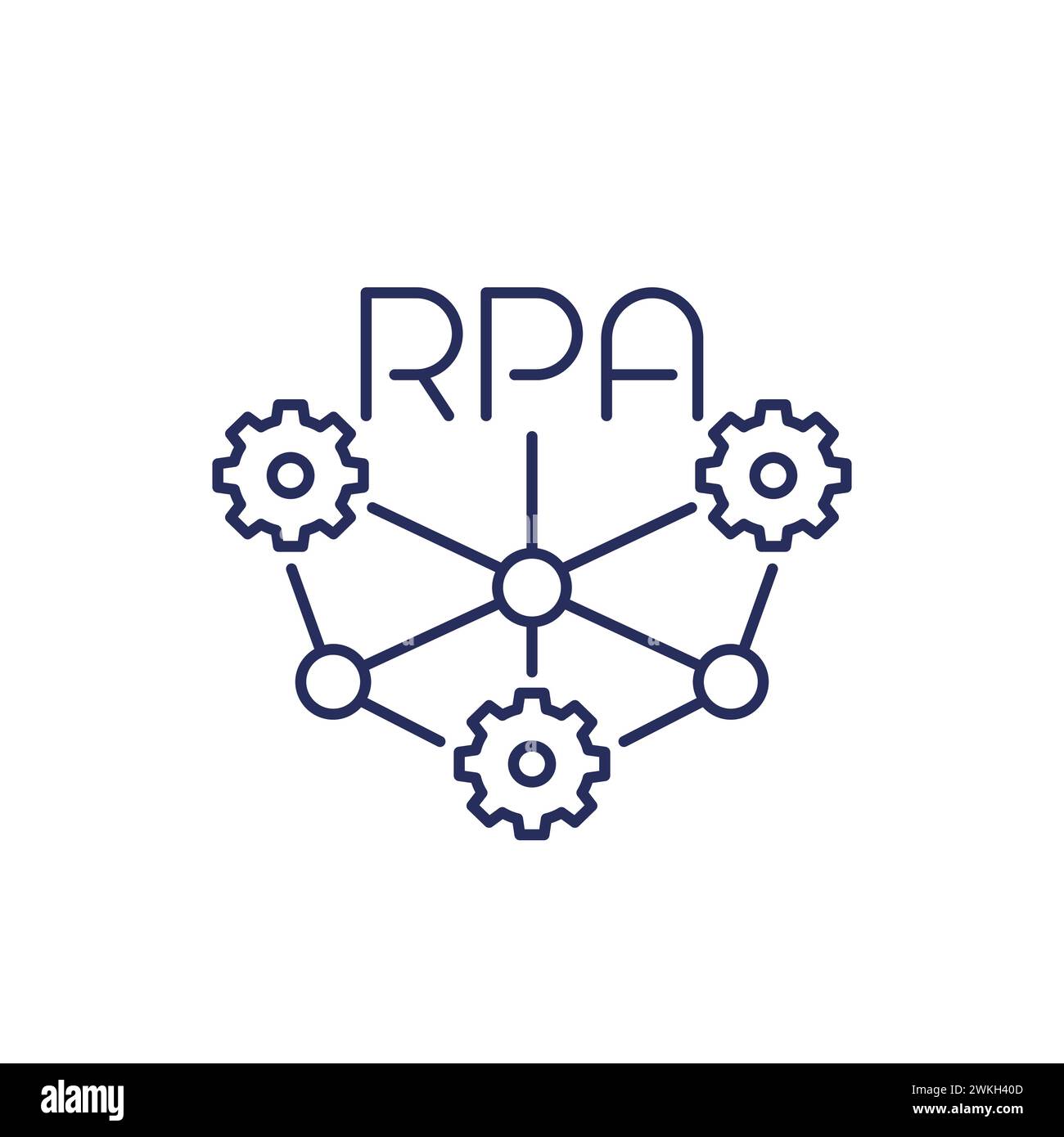 Rpa Icon Robotic Process Automation Line Vector Stock Vector Image And Art Alamy