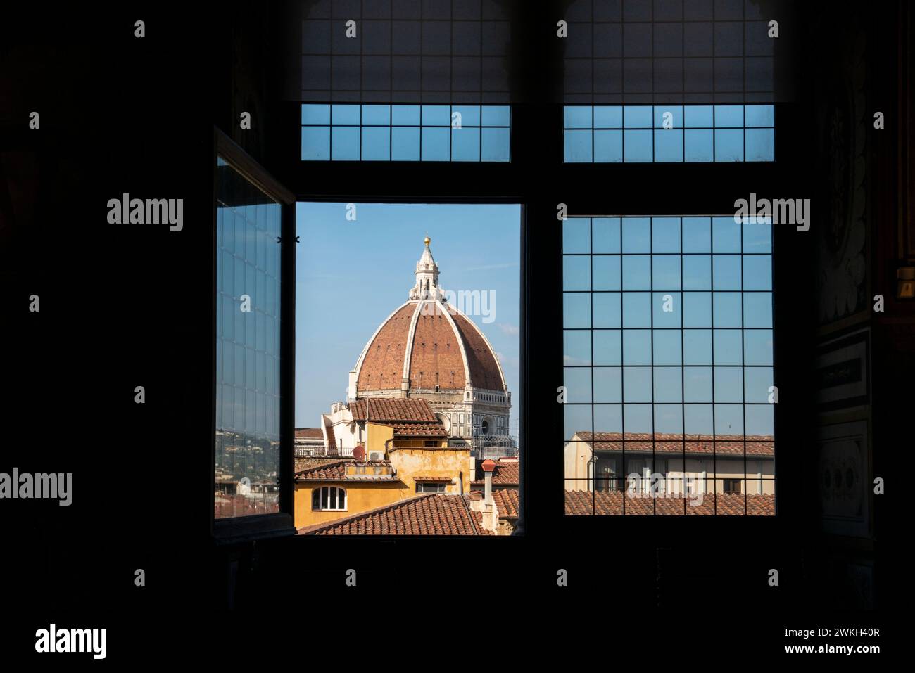 View of the Cathedral Santa Maria del Fiore from the window of Palazzo ...