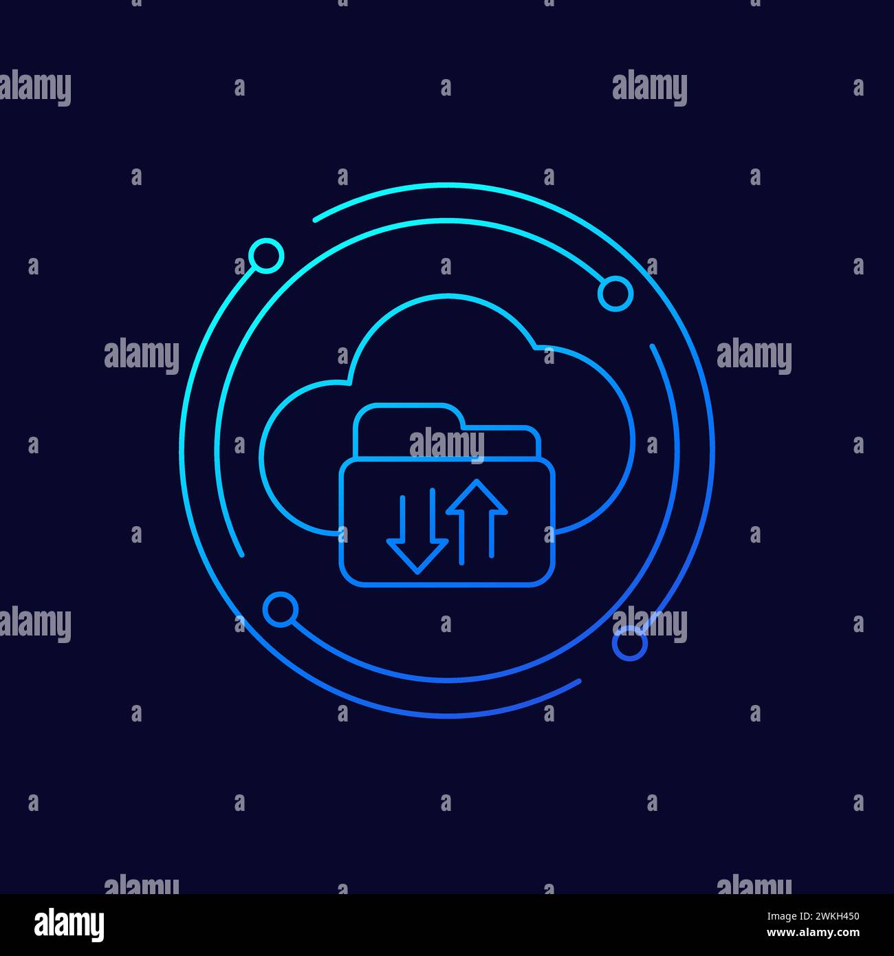 cloud folder icon, linear design Stock Vector Image & Art - Alamy