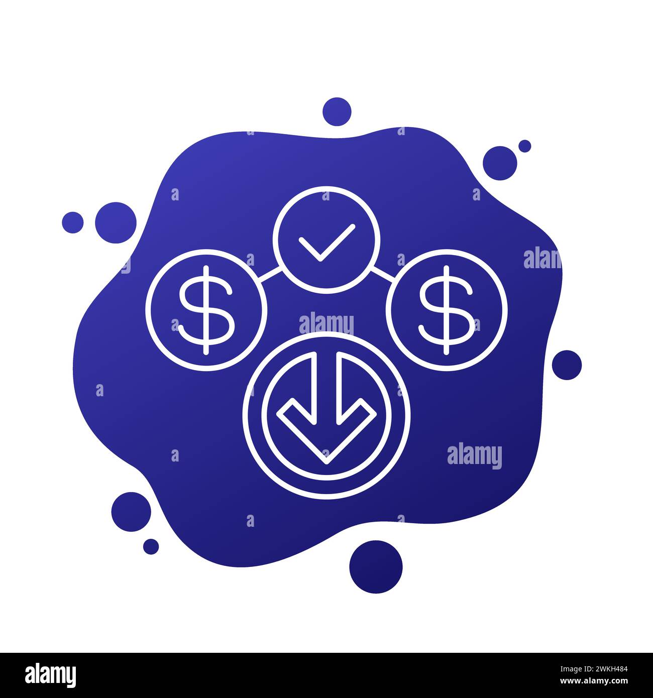 cost reduction icon, line vector design Stock Vector Image & Art - Alamy