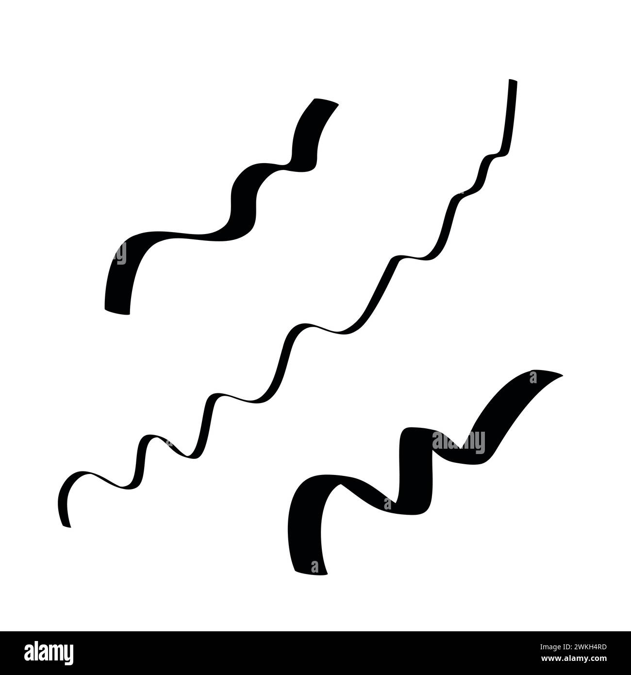 Vector set of abstract scribble bold brush pen elements. Hand drawn grunge paint stains ...