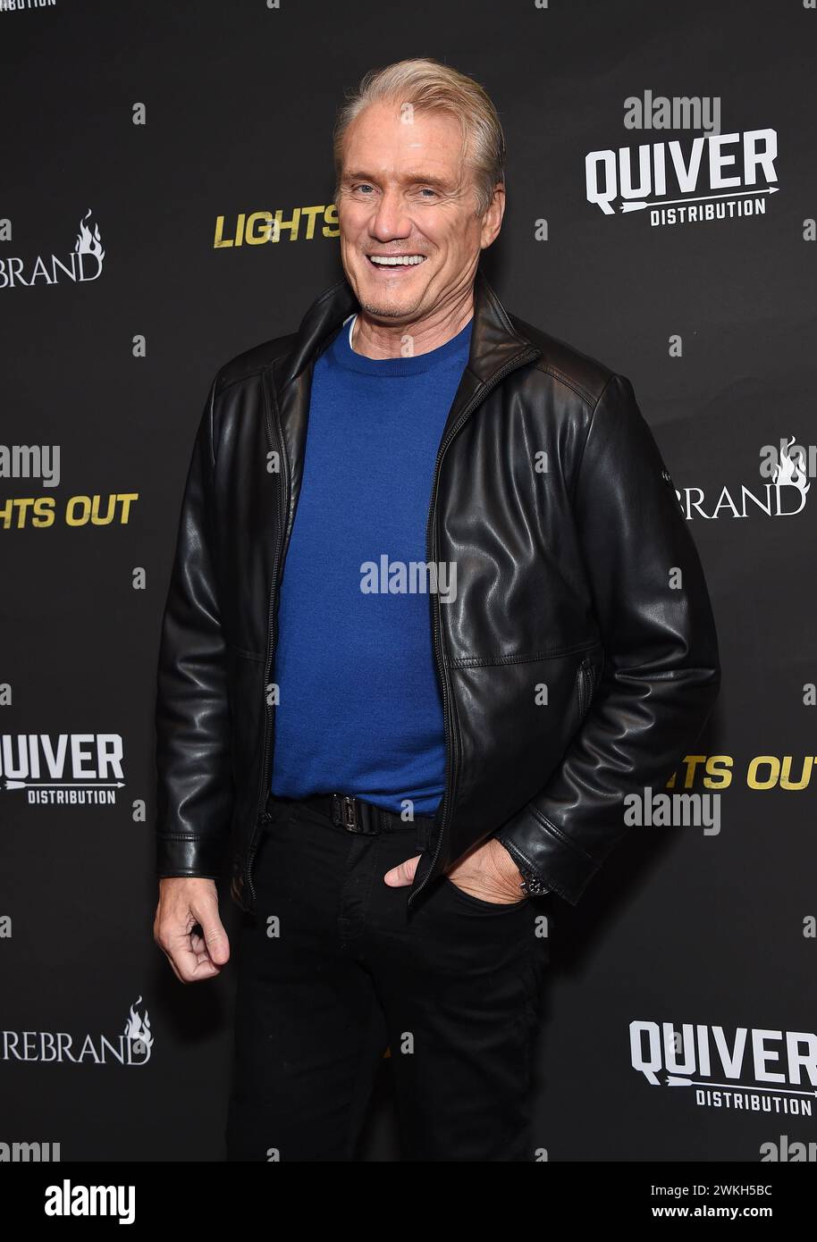 Hollywood, USA. 20th Feb, 2024. Dolph Lundgren arriving to ‘Lights Out ...