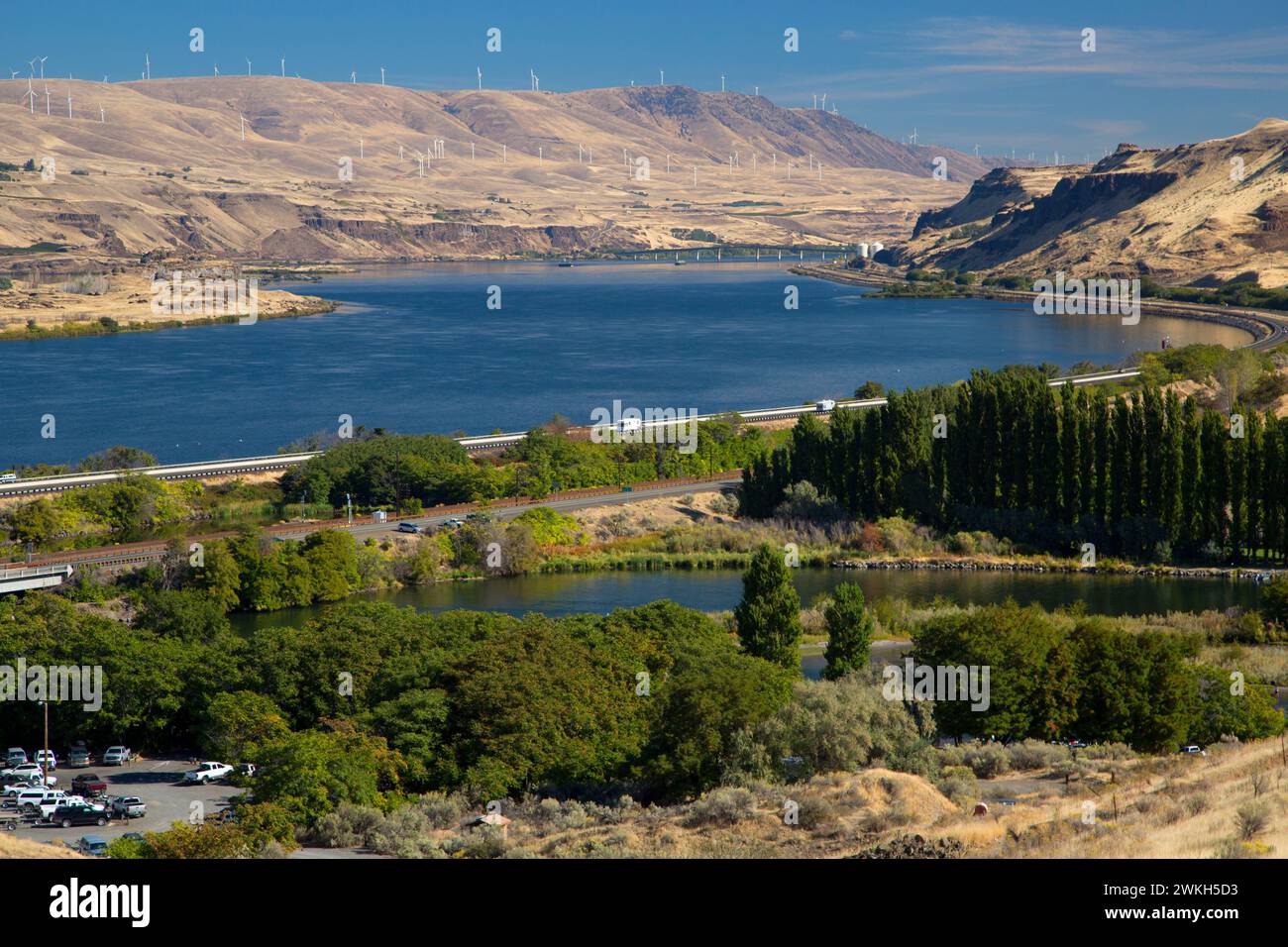 Columbia River Gorge with Interstate 84, Columbia River Gorge National ...