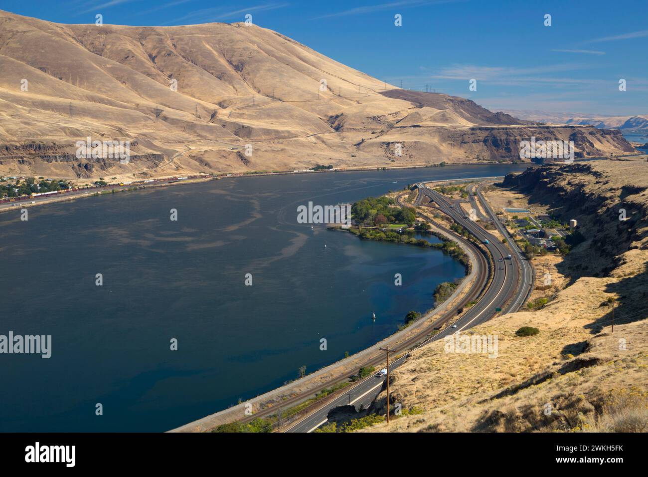 Columbia River Gorge with Interstate 84, Columbia River Gorge National ...