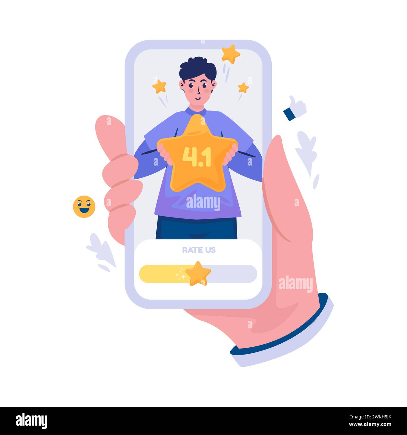 Customer feedback with online star rating illustration Stock Vector Image & Art - Alamy