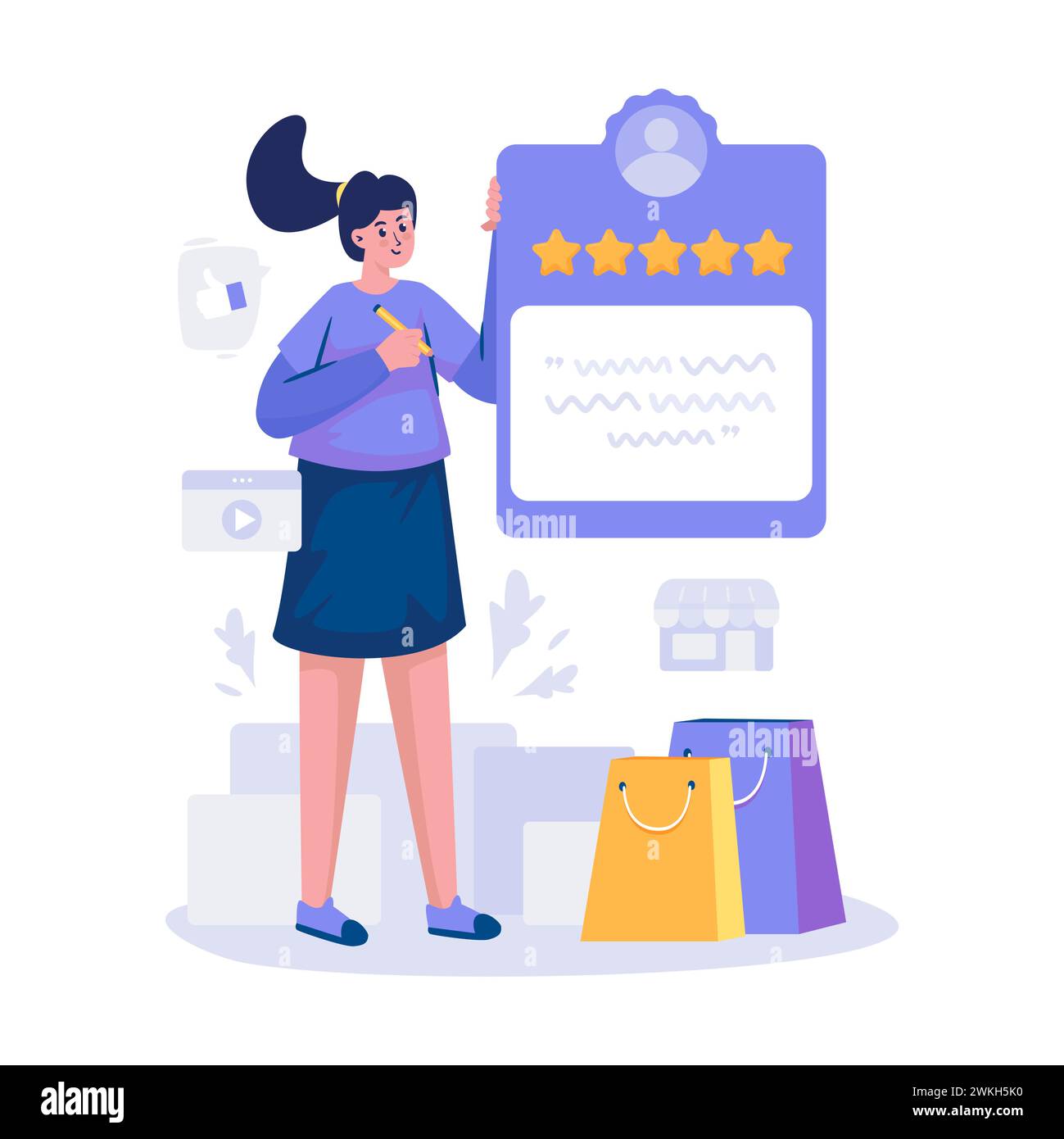 Leaving rating comment feedback illustration Stock Vector Image & Art ...