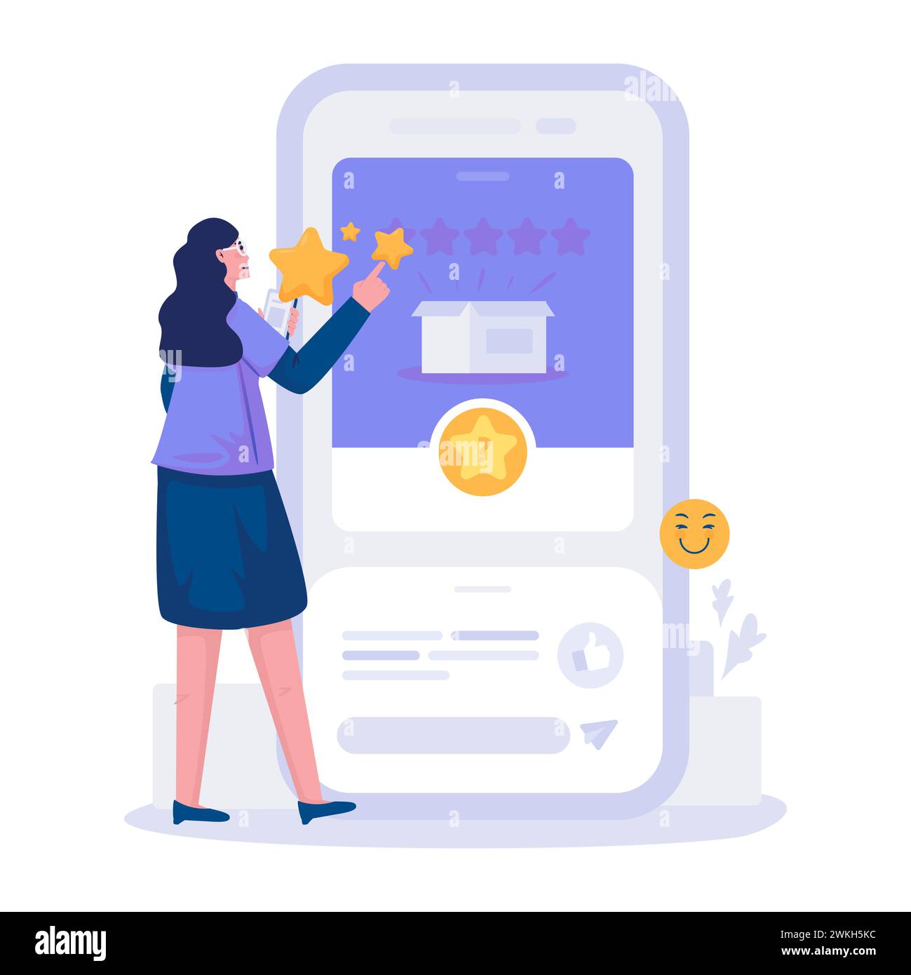 Leaving star rating feedback illustration Stock Vector Image & Art - Alamy