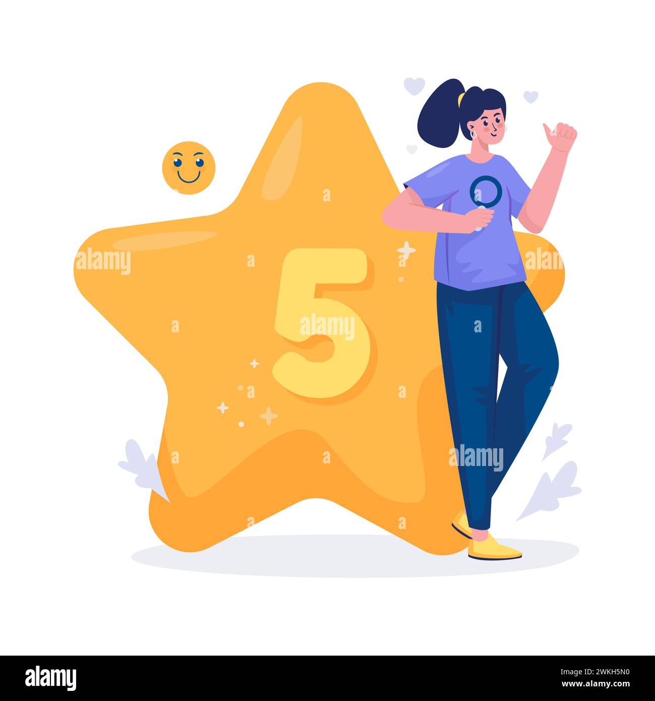 User experience feedback satisfaction with a five-star rating ...