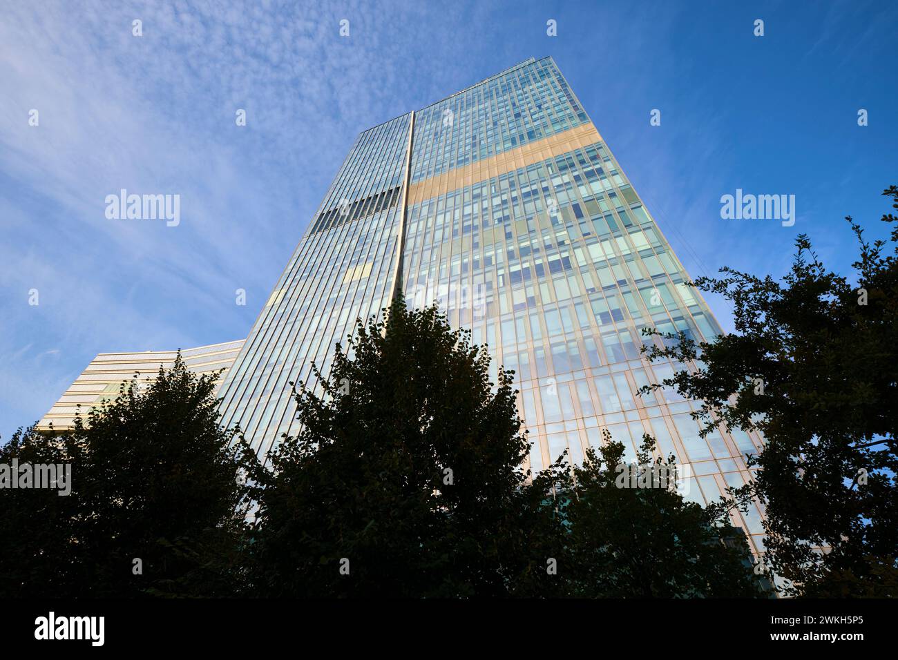 View of the new, modern, glass, tall skyscraper office, apartment and ...