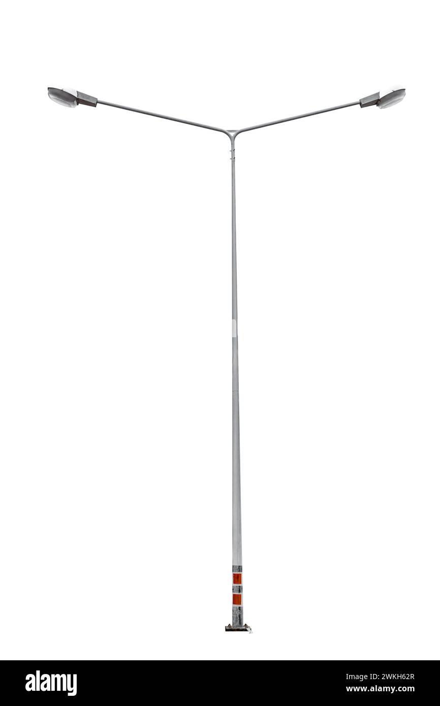 Street light Highways two ways dual head type Road lamp isolated on ...