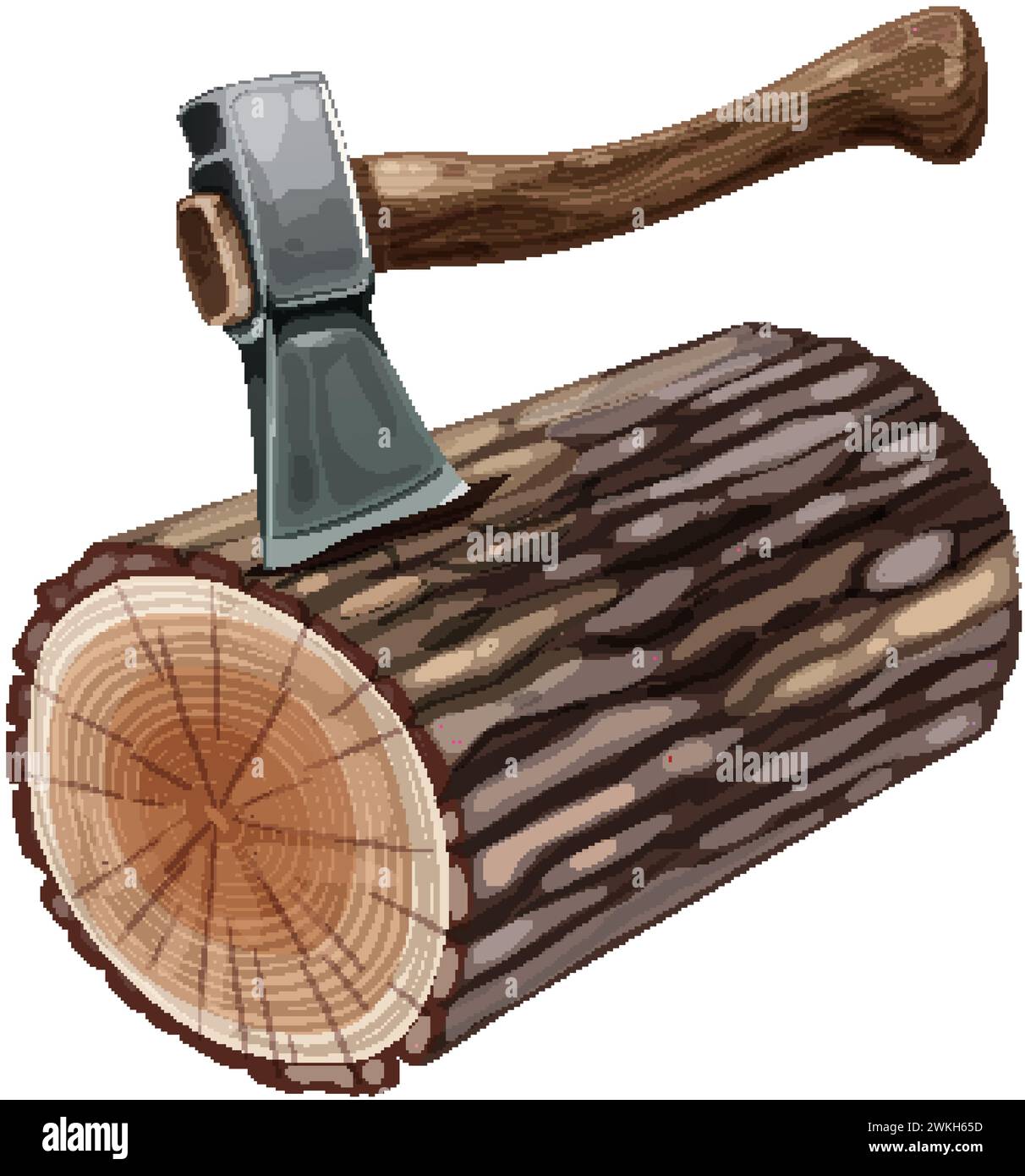 Vector graphic of an axe and a log of wood Stock Vector Image & Art - Alamy