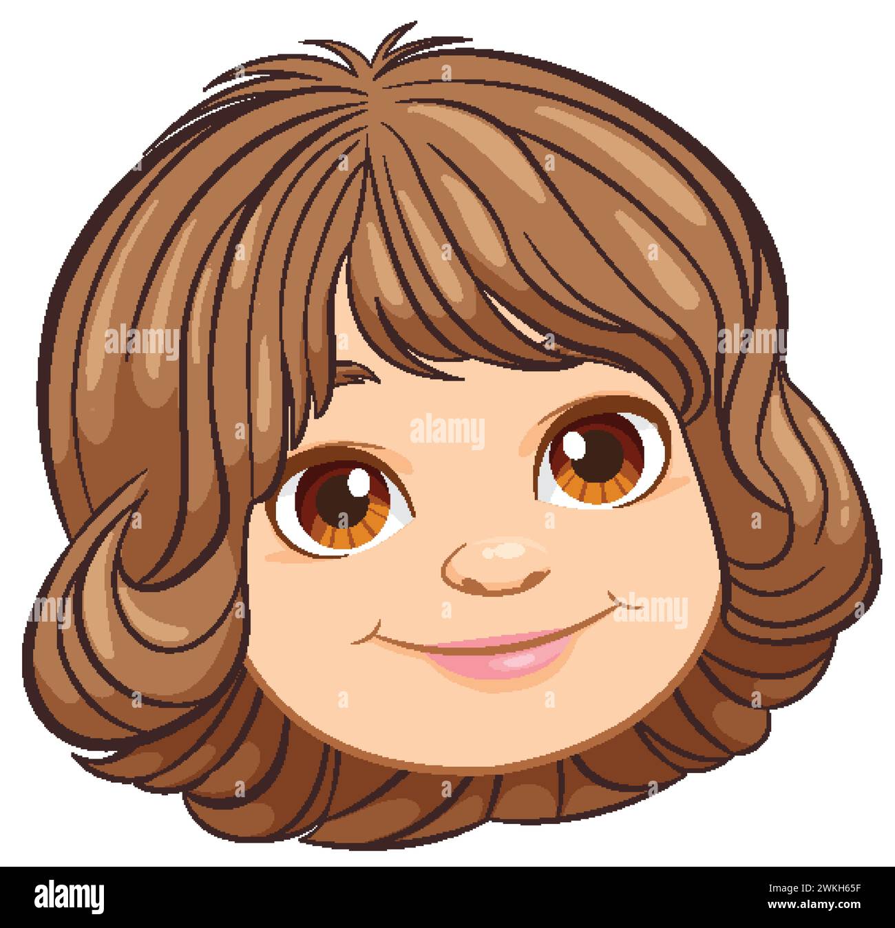 Vector illustration of a cheerful young girl Stock Vector Image & Art ...