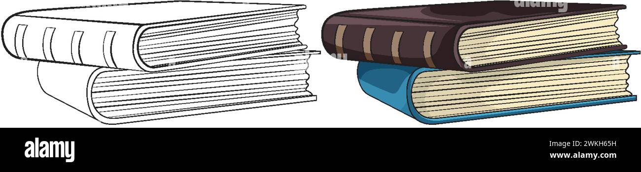 Two stacked books in a simple vector style Stock Vector Image & Art - Alamy