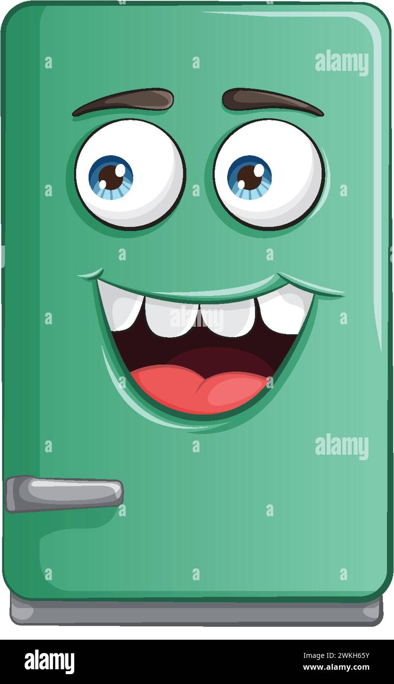 A cheerful, animated fridge with a big smile Stock Vector Image & Art ...