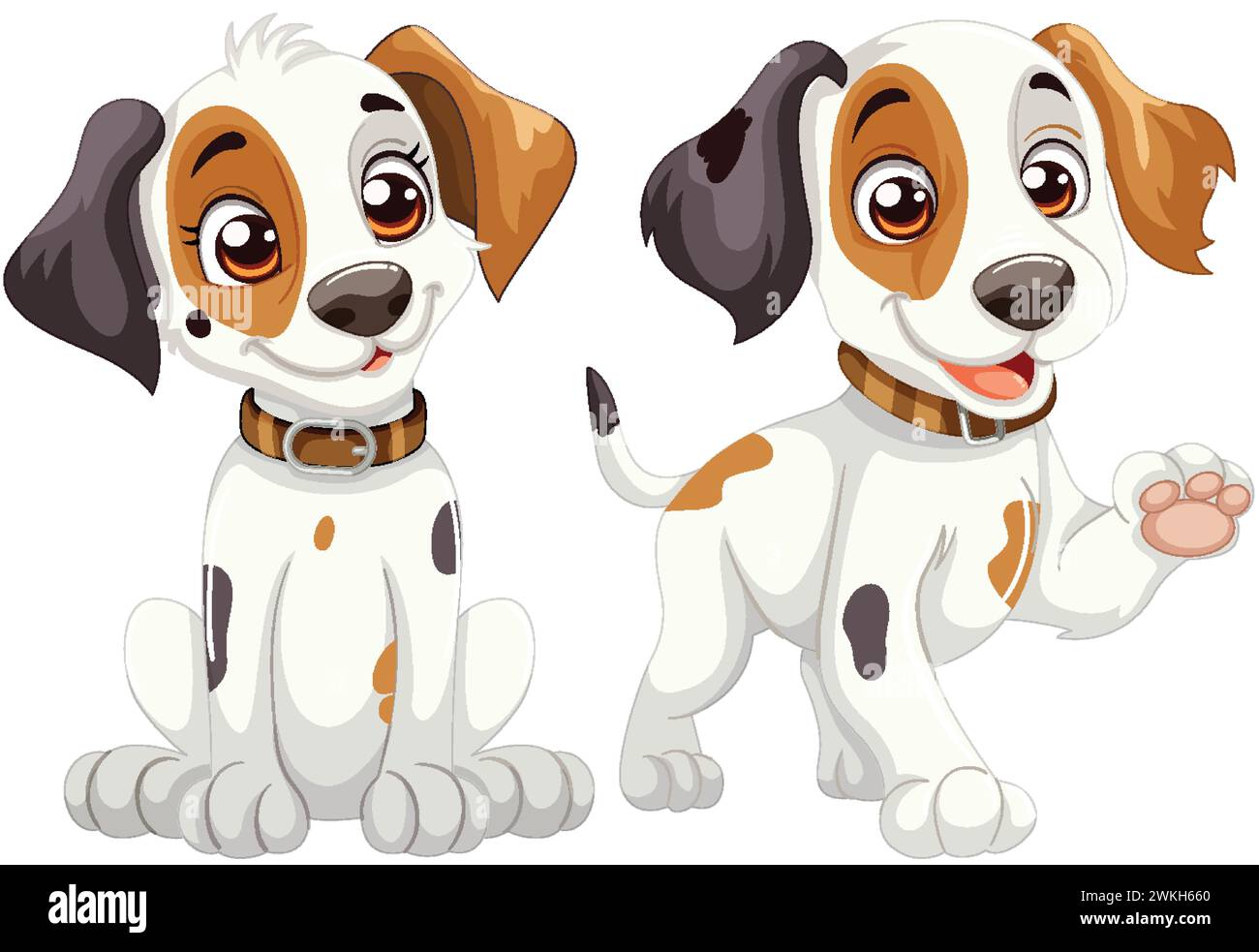Two cartoon dogs with happy expressions Stock Vector Image & Art - Alamy