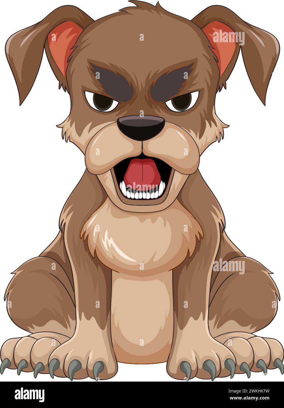 Vector illustration of a fierce cartoon dog Stock Vector Image & Art ...