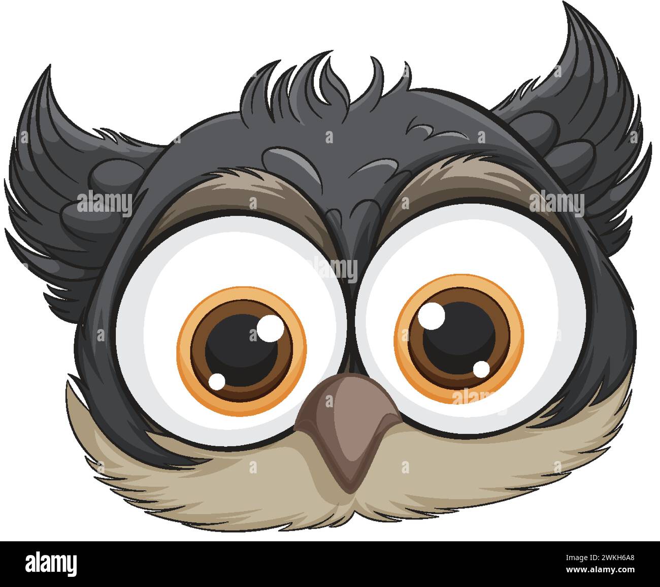 Cute, expressive owl illustration with big eyes Stock Vector Image ...