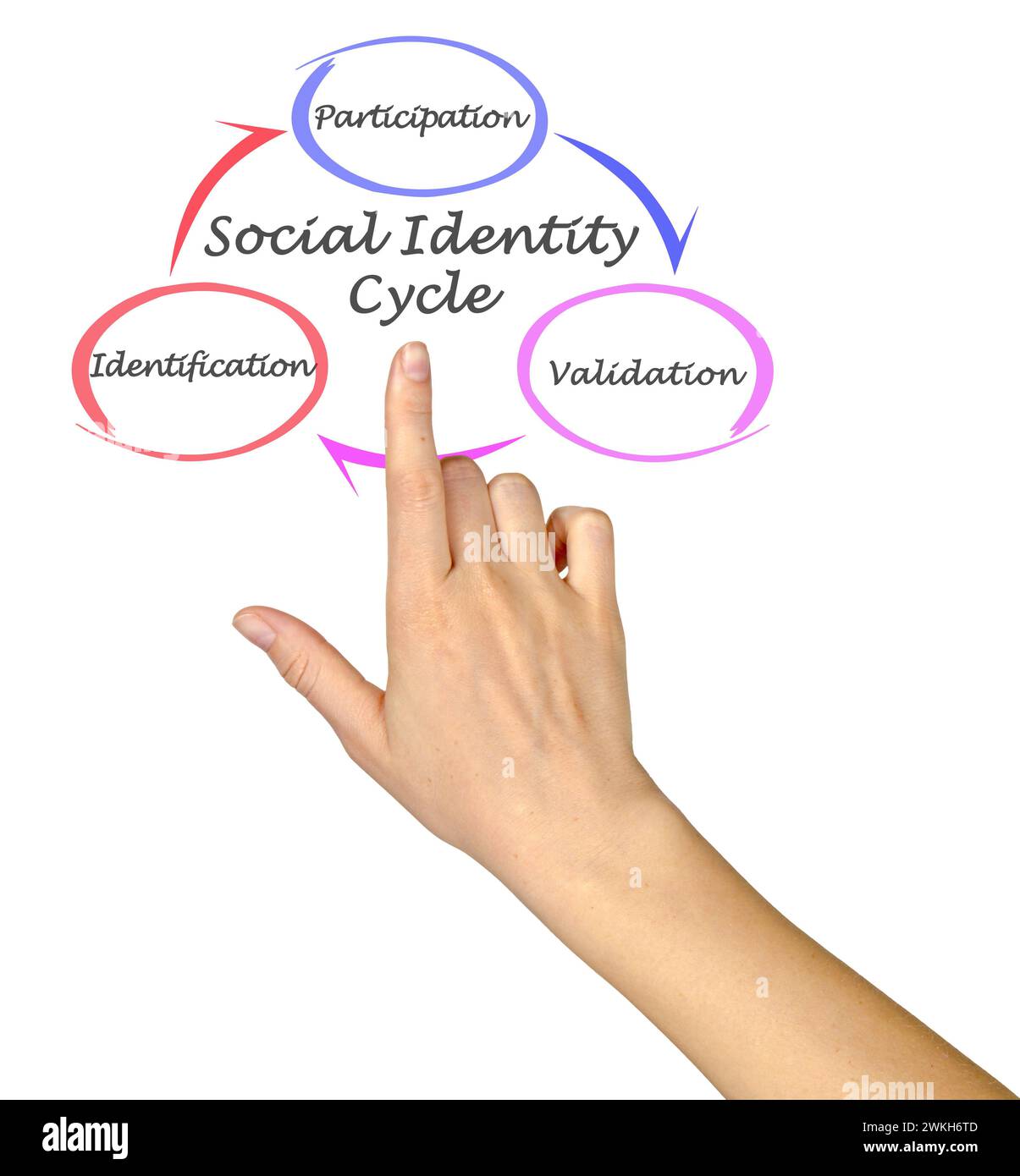 Woman Presenting Social Identity Cycle Stock Photo - Alamy