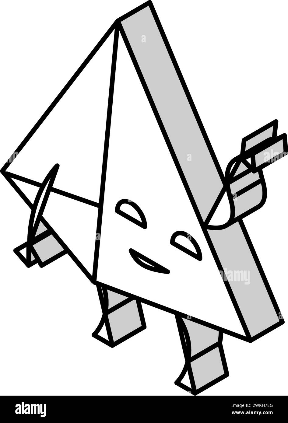 pyramid geometric shape character isometric icon vector illustration ...