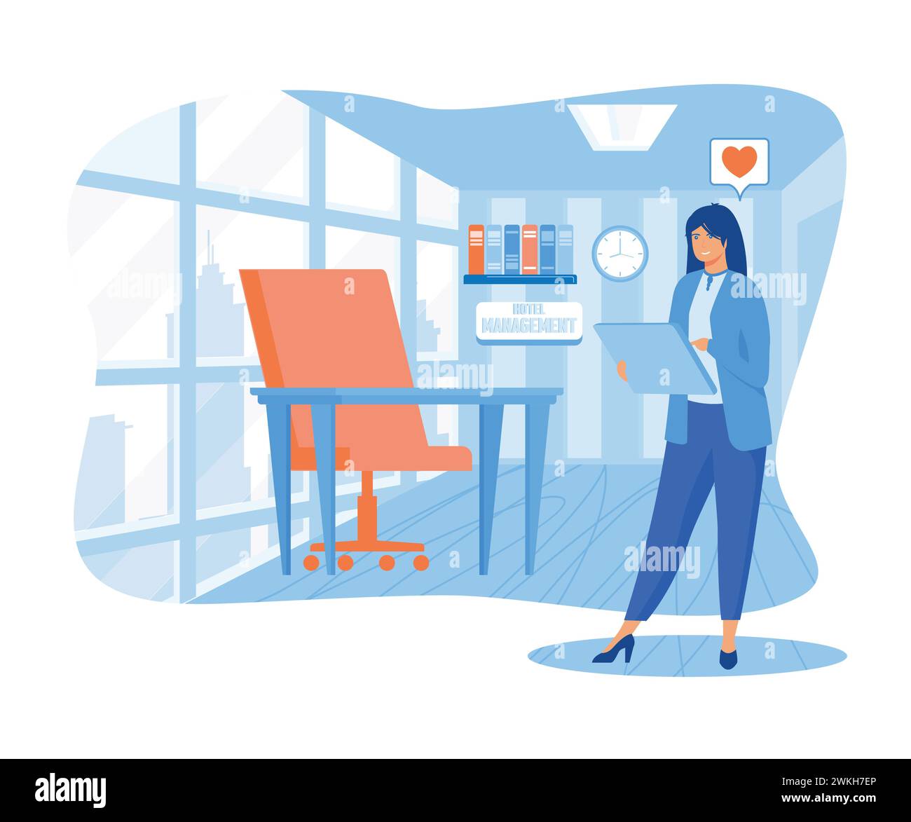 Hotel room service woman jobs, hotel management. flat vector modern ...