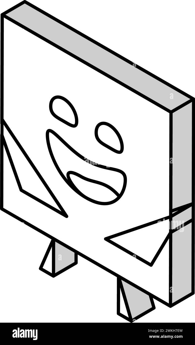square geometric shape character isometric icon vector illustration ...