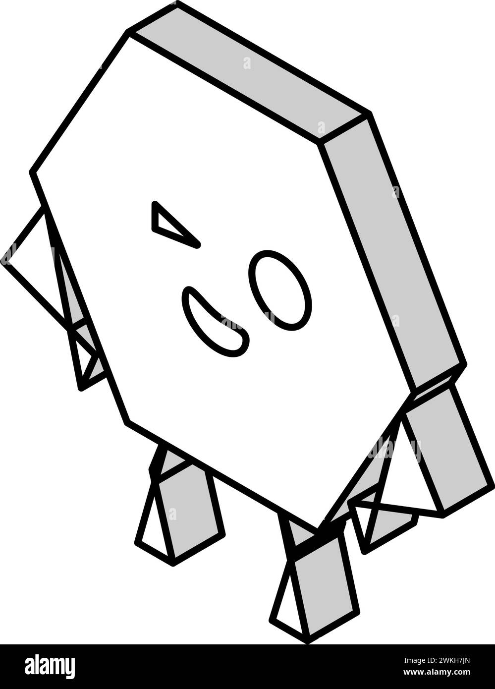 hexagon geometric shape character isometric icon vector illustration ...