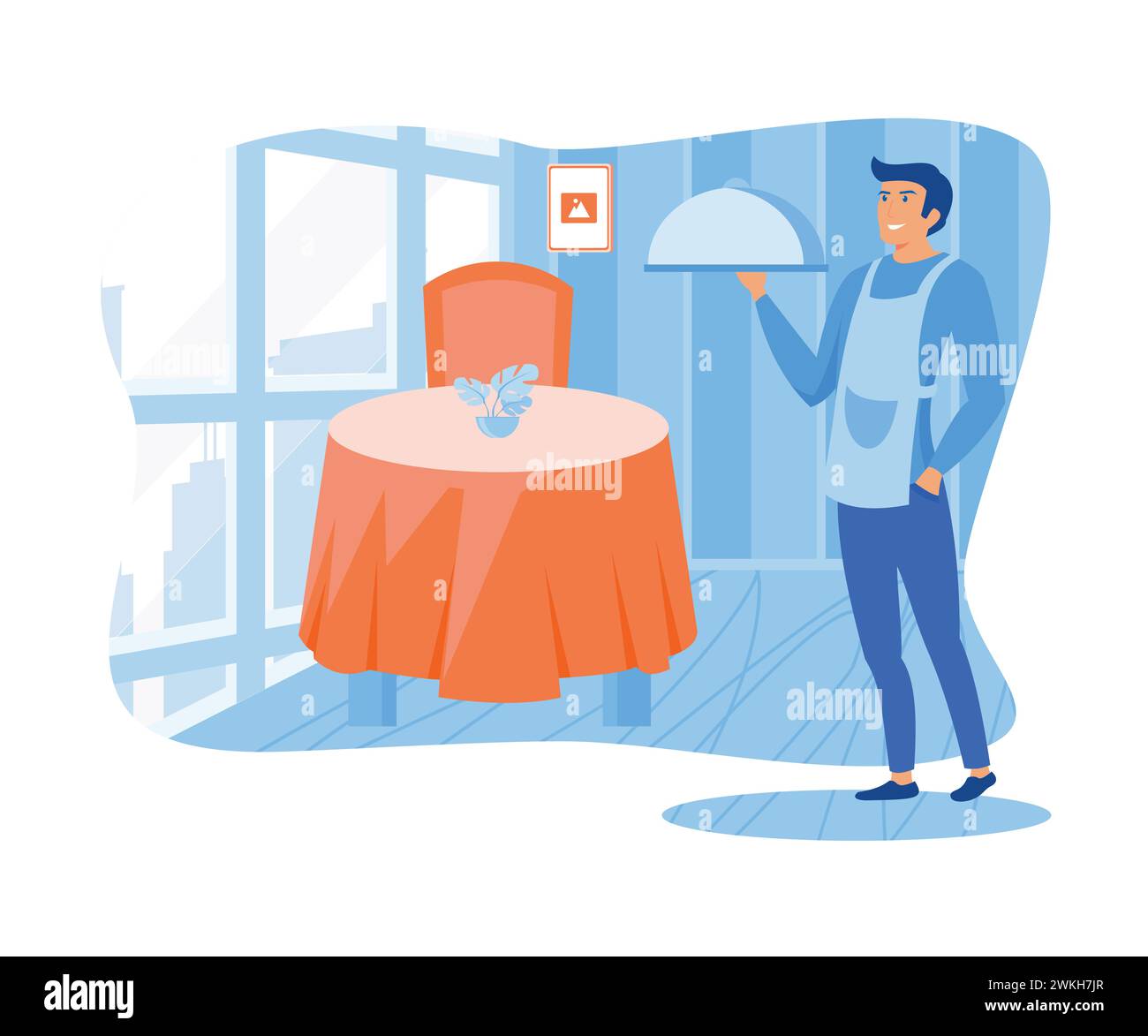 Waitstaff vector vectors hi-res stock photography and images - Alamy