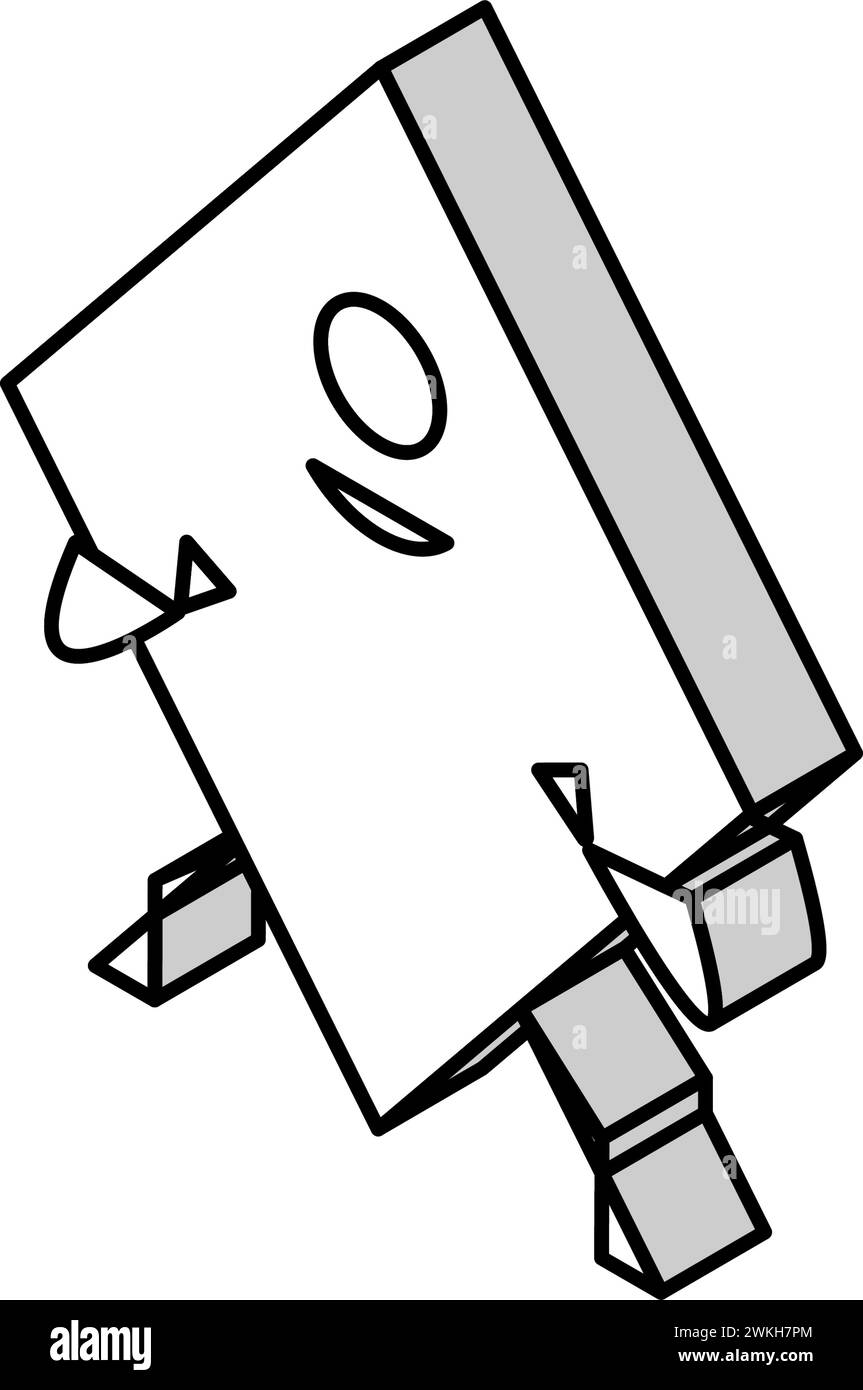 rhombus geometric shape character isometric icon vector illustration ...