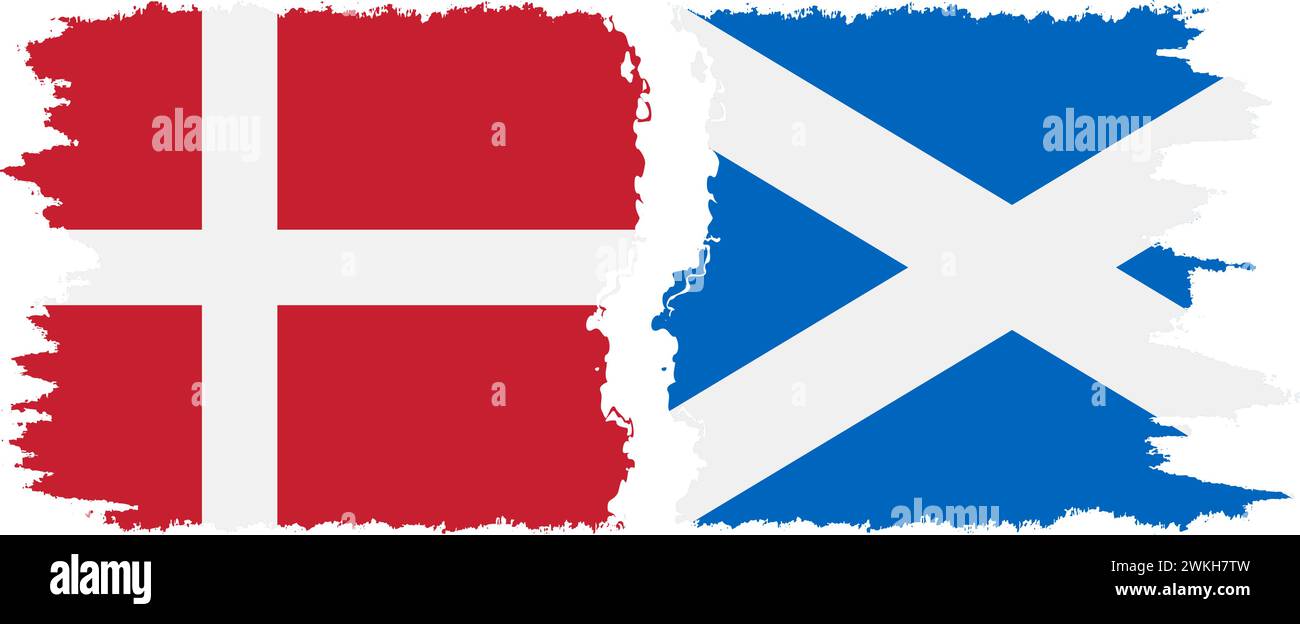 Scotland and Denmark grunge flags connection, vector Stock Vector Image ...