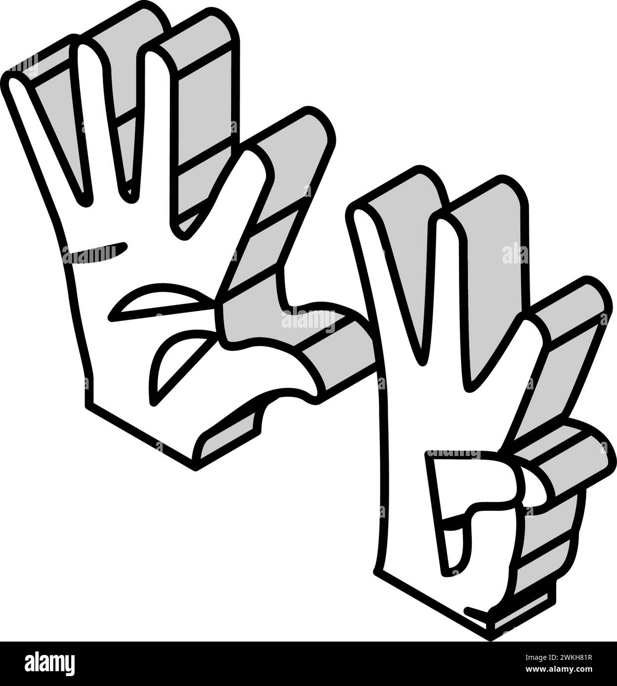 eight number hand gesture isometric icon vector illustration Stock ...