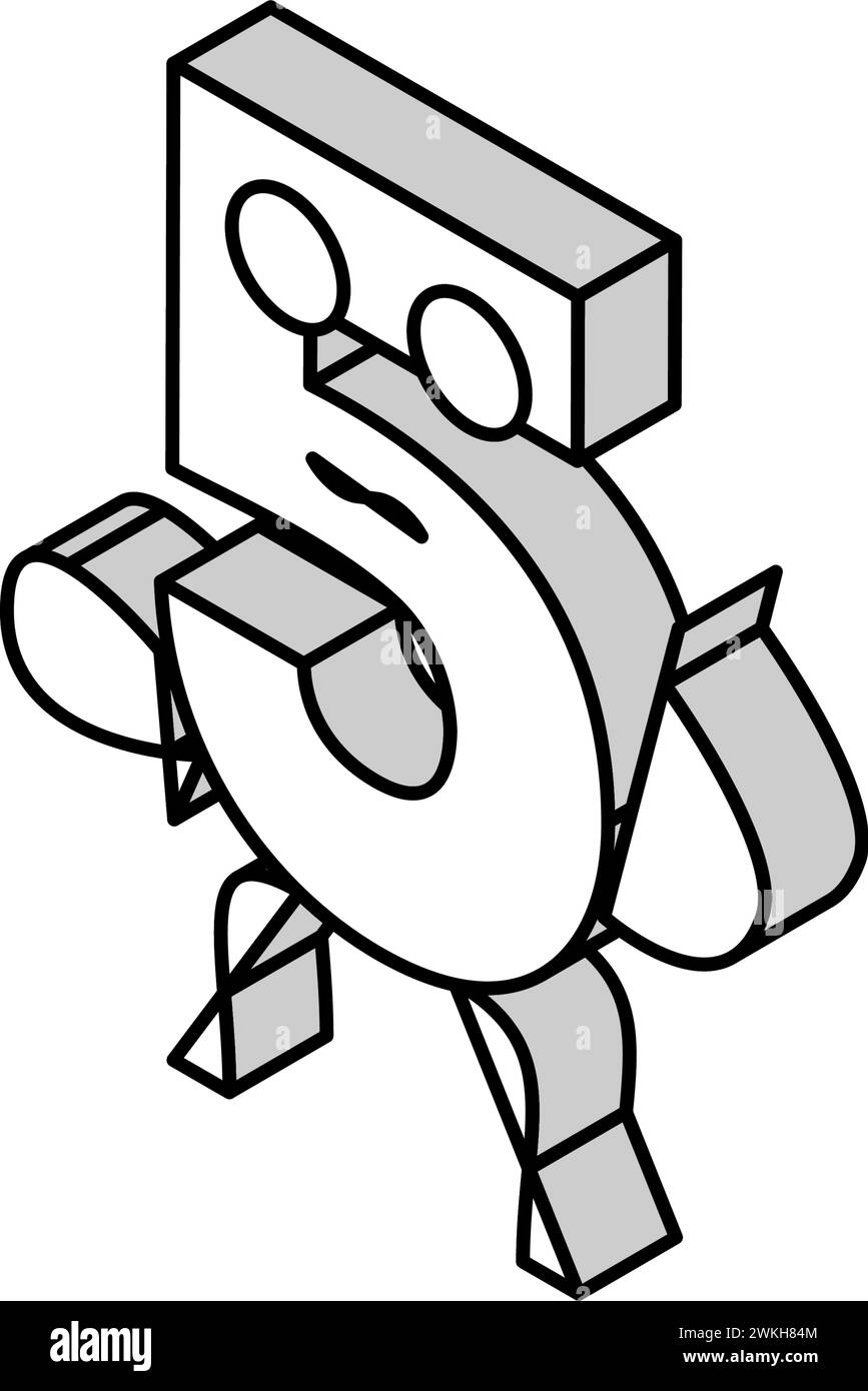 five number character isometric icon vector illustration Stock Vector ...